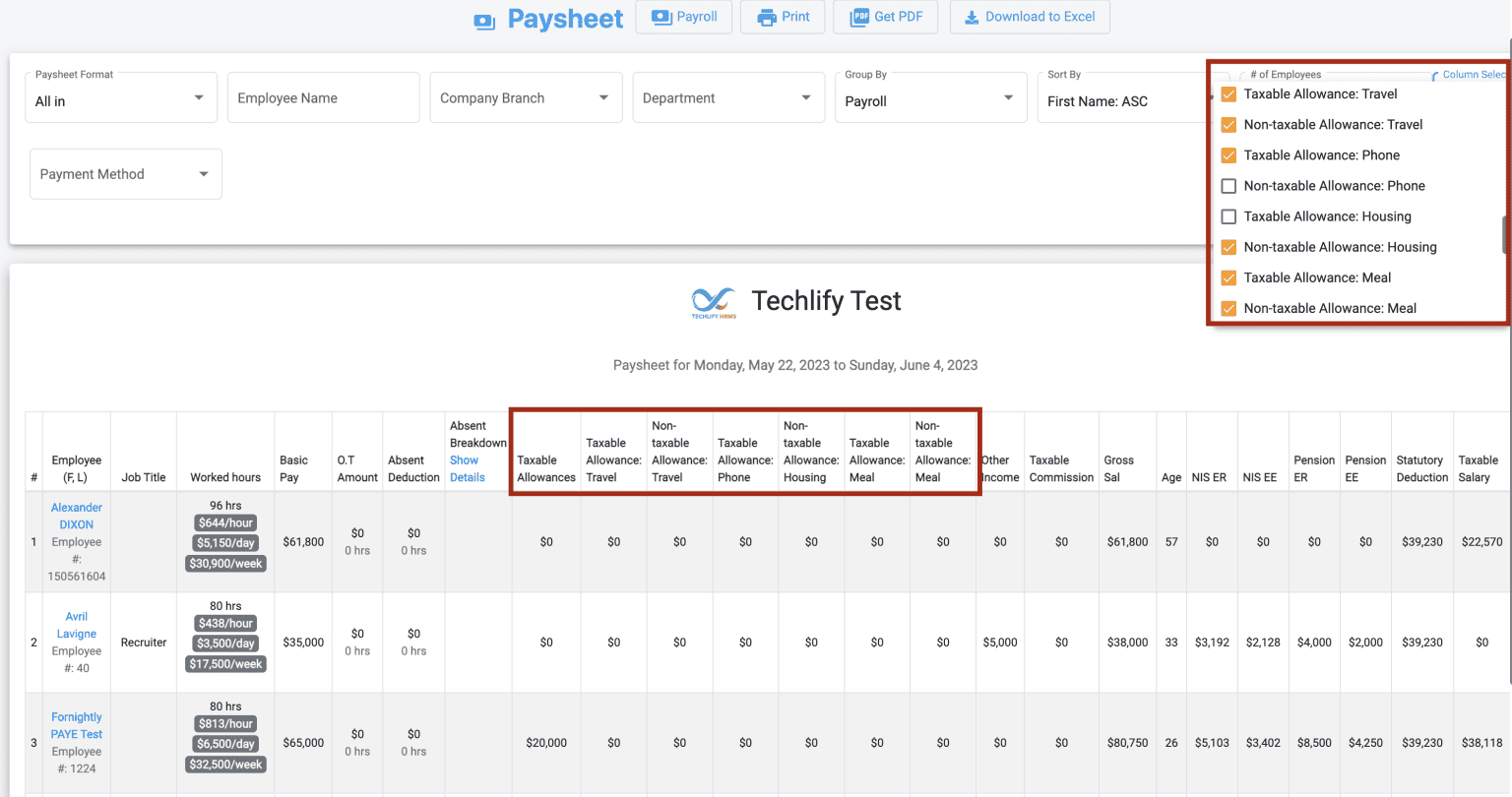 Multi-Add Net Deductions, Paysheet Allowance Columns, Employees Work Report, and MUCH MORE ...