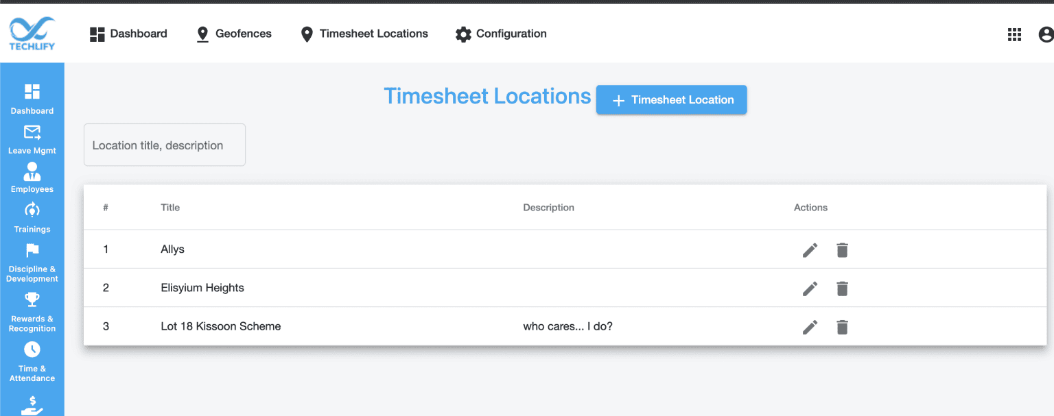 Setting up Timesheet Locations - TechlifyHR