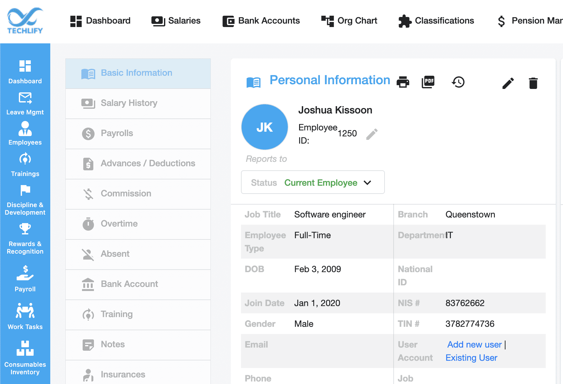 Setting up employee self-service user accounts - TechlifyHR