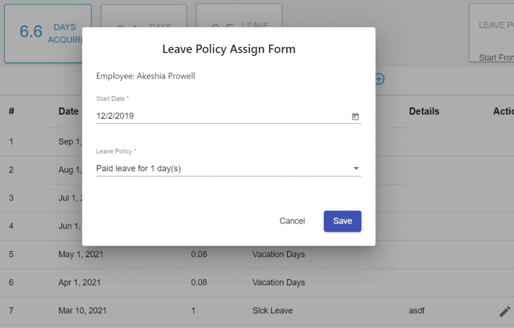 The easiest way to track employee leaves!