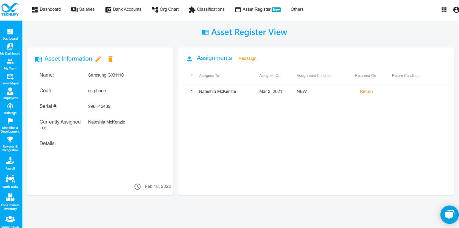 Best way to manage workplace assets | Techlify HRMS